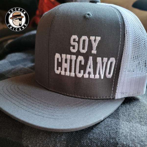 Soy Chicano Gray and White Snapback hat – Rockin Chicano
