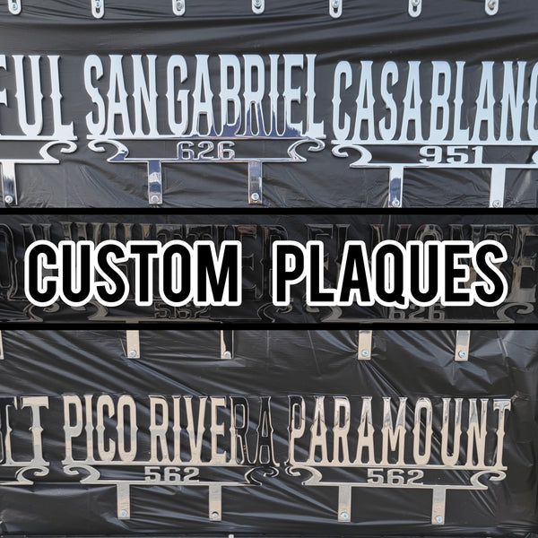 CUSTOM CITY CAR PLAQUES – Rockin Chicano