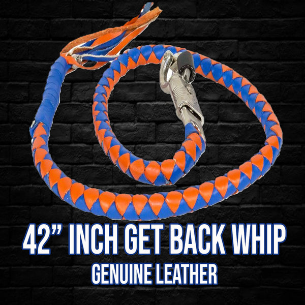 42" Long Orange And Blue Get Back Whip – Rockin Chicano