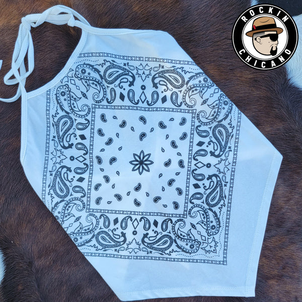 White Bandana Halter Top – Rockin Chicano