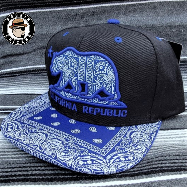 California Bear Blue bandana Snapback – Rockin Chicano